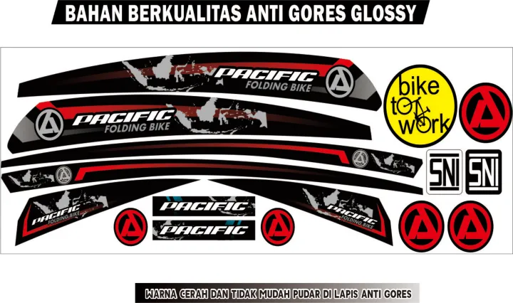 STICKER SEPEDA LIPAT DECAL STIKER PACIFIC BIKE FOLDING VARIASI | Lazada ...