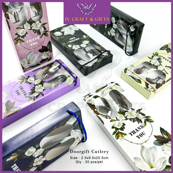RM1.35 per pc | Doorgift Sudu Garfu 20pcs | Spoon Fork Goodies Box With ...