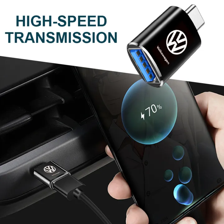 1ชิ้นโลโก้รถใหม่ Usb 2 0 Type C Otg สายอะแดปเตอร์ Type C Usb C Otg
