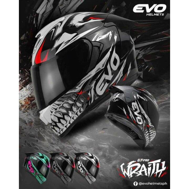 Evo Gtpro Wraith Full Face Dual Visor Helmet | Lazada PH