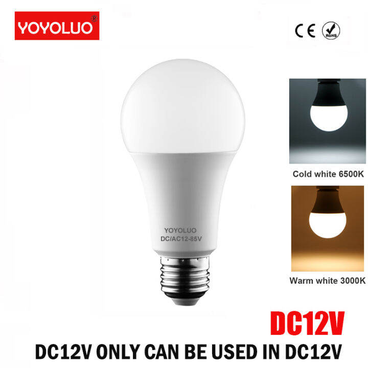 Low voltage LED Bulb Lights DC 12V lampada luz E27 lamp 3W 6W 9W 12W ...