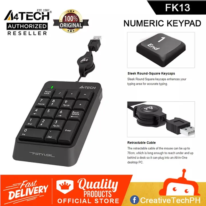 A4TECH USB WIRED NUMERIC KEYPAD (FK13) Original | Lazada PH