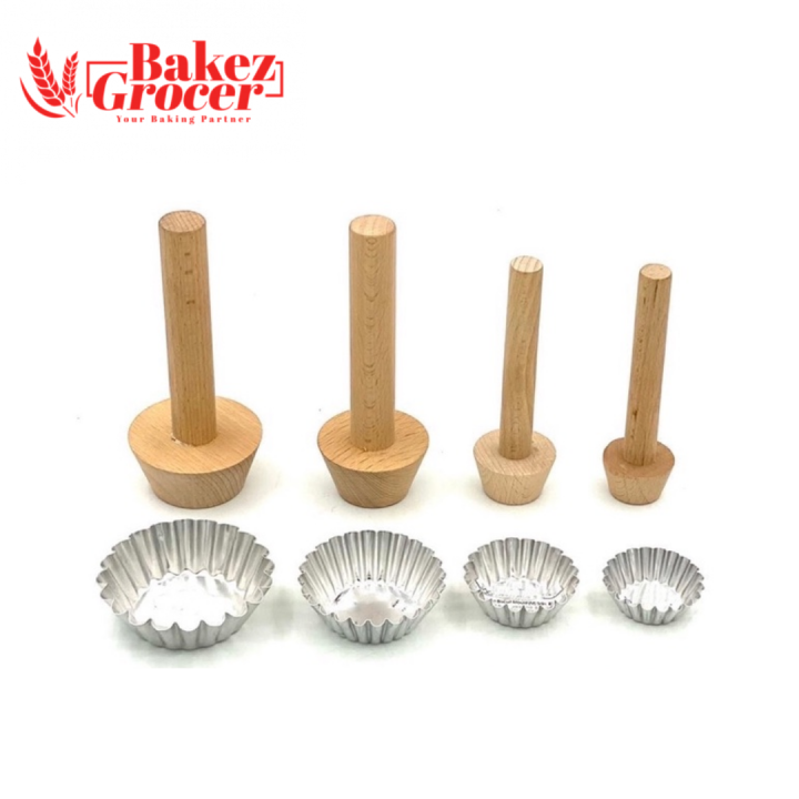 Wooden Tart Press 4.5cm, 5cm, 6.3cm, 7.5cm | Lazada