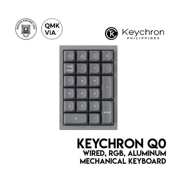 Keychron Q0 QMK Mechanical Keyboard, Silver Grey, Number Pad, Wired ...