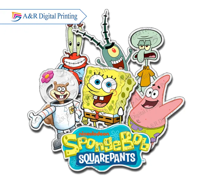 SpongeBob Design Waterproof Laminated Vinyl Sticker | A&R Digital ...
