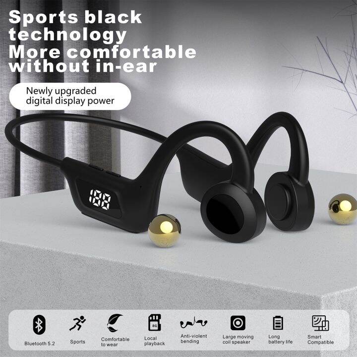 Real Bone Conduction Headphones Bluetooth 5.1 Wireless Earphones 8G ...