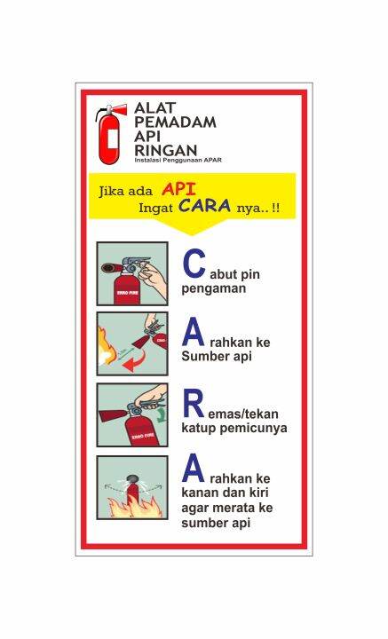 SING STICKER LABEL K3 RAMBU CARA PNGGUNAAN APAR 15X30CM PEMADAM API ...