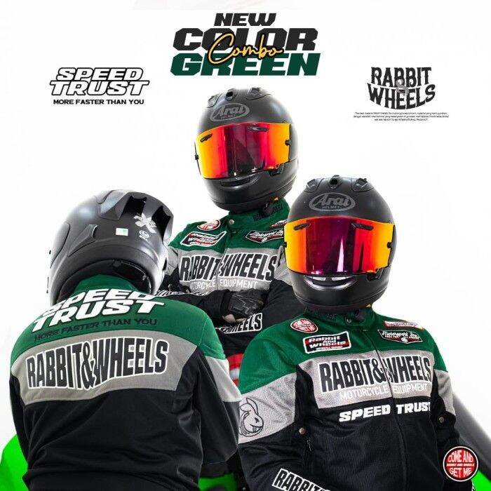 Jaket Motor RABBIT & WHEELS MOTORSPORT COMBO GRN | INCLUDE PROTECTOR ...