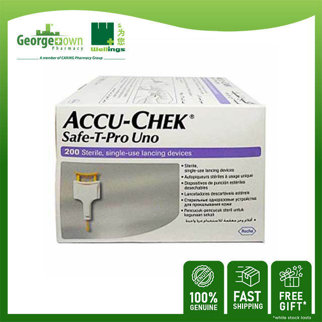 ACCU-CHEK SAFE-T-PRO UNO SINGLE USE LANCING DEVICE 200S | Lazada