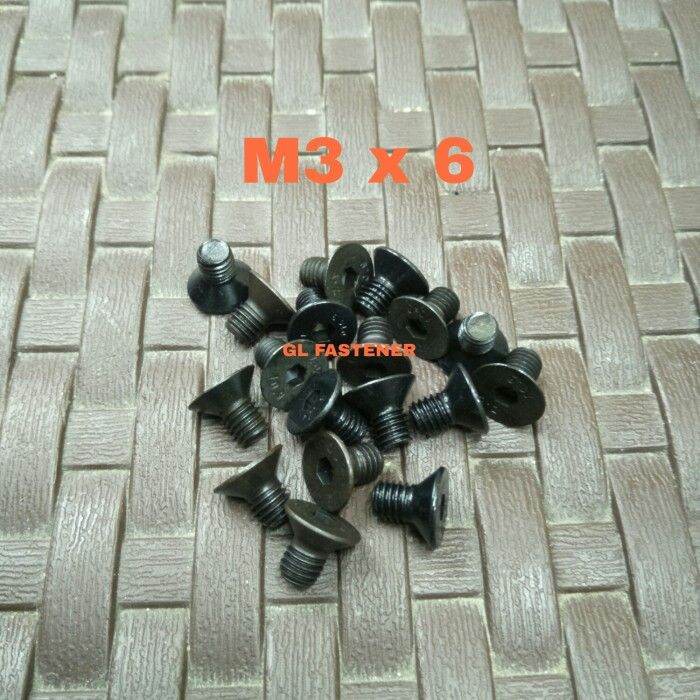 Verseng L Baja M3 x 6 / Countersunk / Baut JFL / Baja 10.9 / CSK / VL ...