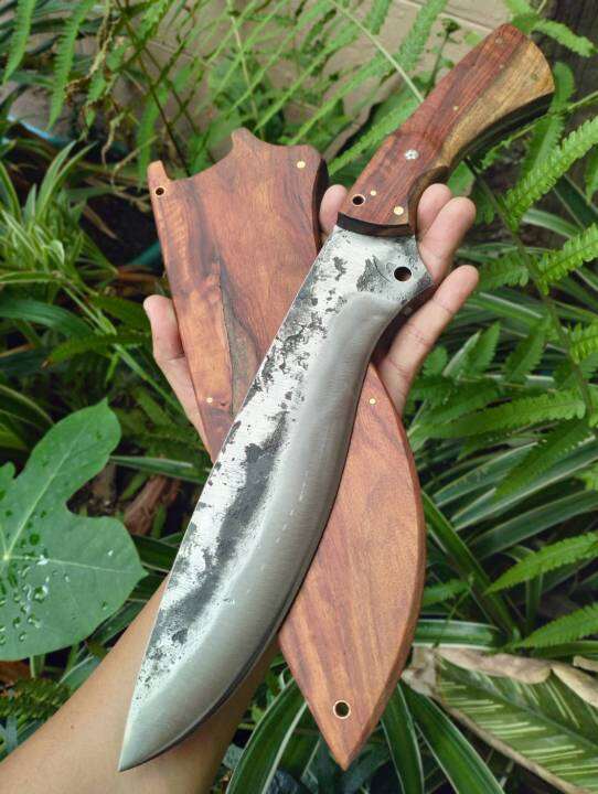 มีดเหน็บ อีเหน็บ (E-Nep) มีดใบตาย มีดเดินป่า มีดแคมป์ ใบ 9.7” SUP9 fulltang ผิวไฟ ด้ามฝักไม้ ...