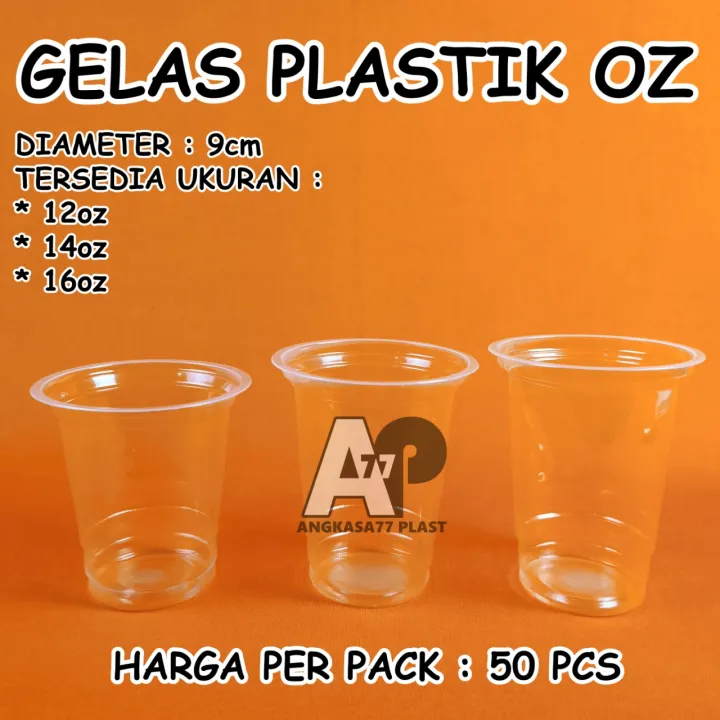GELAS PLASTIK 12OZ ,14OZ ,16OZ / GELAS POP ICE/GELAS PLASTIK | Lazada ...