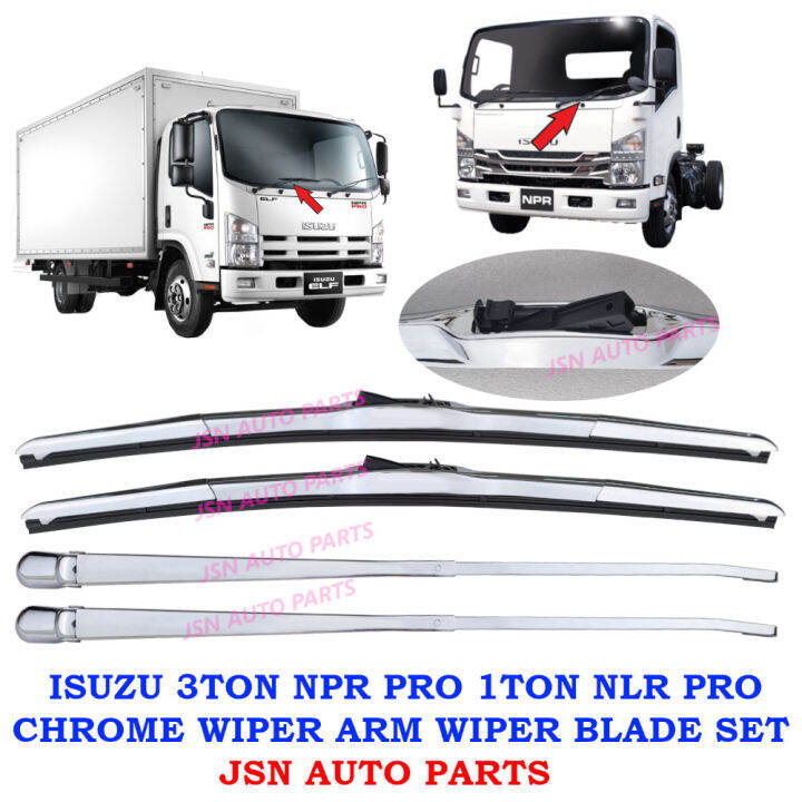 J05S04 ISUZU NLR PRO 1 TON ISUZU NPR PRO 3 TON CHROME WIPER ARM WIPER BLADE SET | Lazada