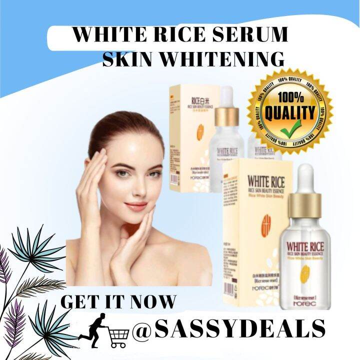 Authentic White Rice Serum Skin Whitening Brightening Serum Pore