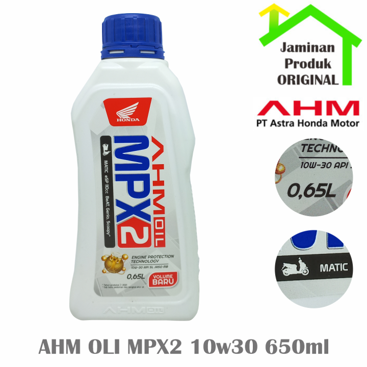 Oli MPX2 10w30 650ml Honda Beat Scoopy Genio AHM Oil Motor Matic 0.65L | Lazada Indonesia