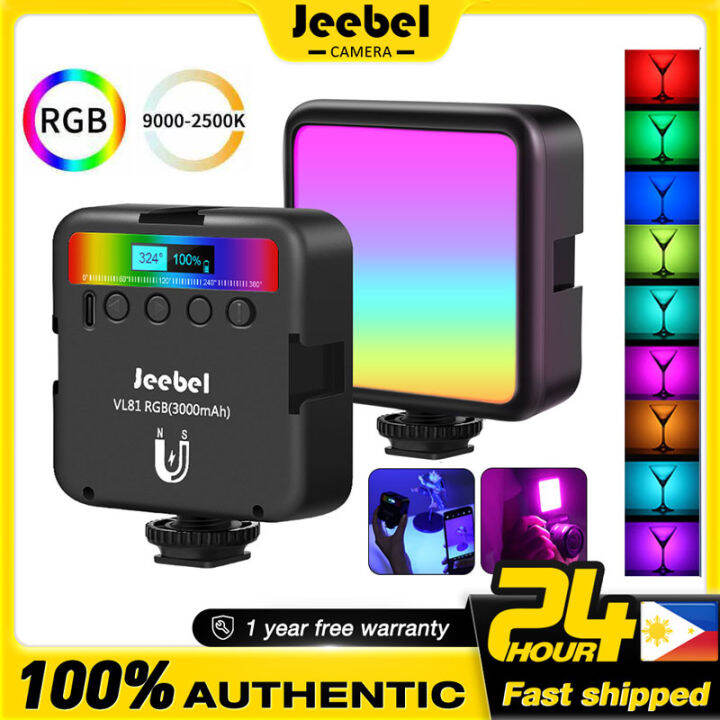 Jeebel VL81 RGB LED Video Light 2500K-9000K Photography Lamp 3000mAh ...