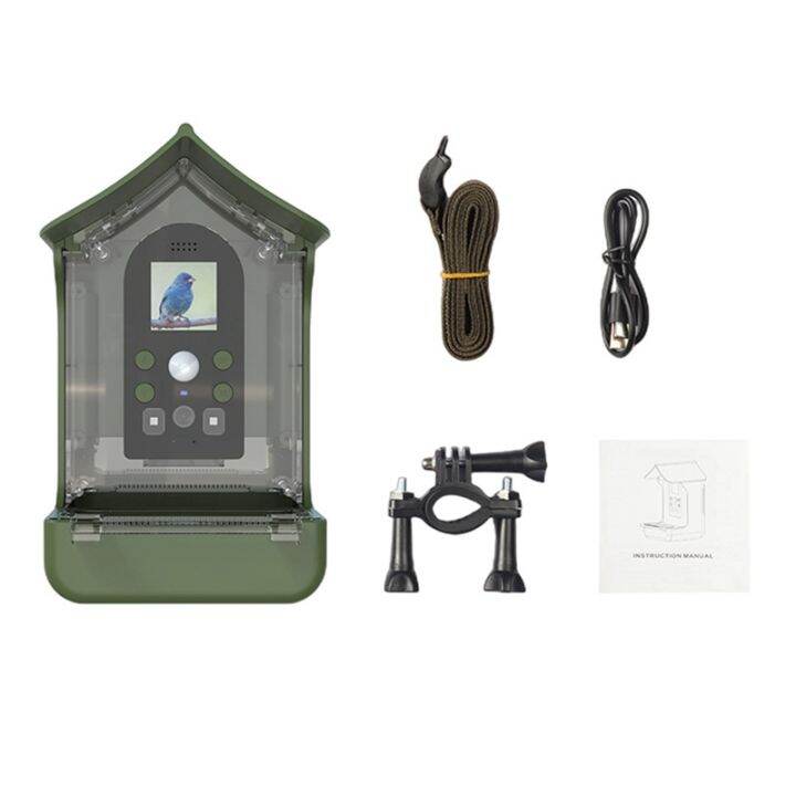 Bird Feeder Birdwatching Camera Tray Pir Motion Detection Pet Feeder ...
