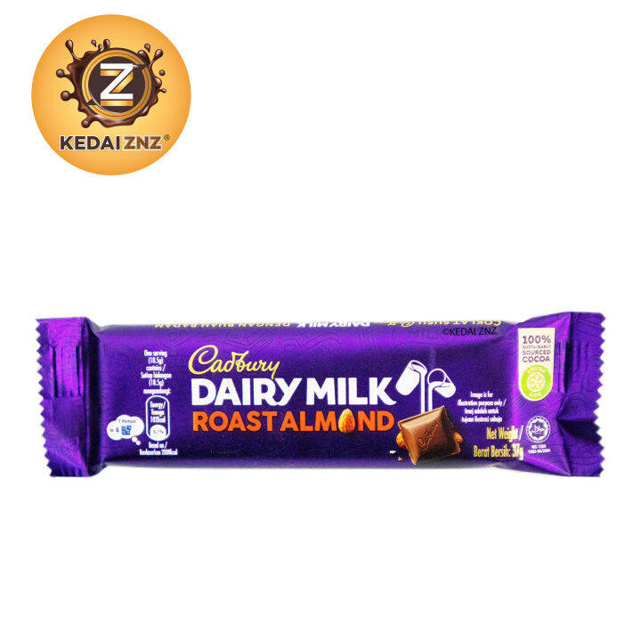 Chocolate Cadbury Dairy Milk ROAST ALMOND Chocolate Bar 37g Coklat | Lazada
