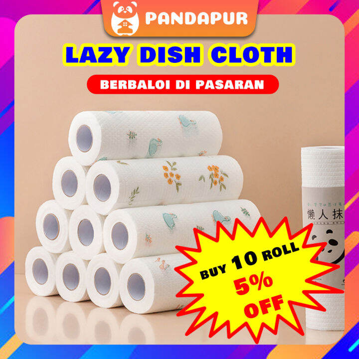 50pcs Kitchen Towel Tissue Cleaning Cloths Washable Disposable Dish ...