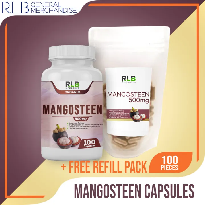 Organic Pure Natural Mangosteen Capsules (100 Capsules) + FREE ...