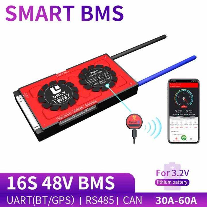 DALY 4S 12V 10A 15A 20A 30A 40A 50A 60A Waterproof BMS Rechargeable LifePo4 Battery Protection ...