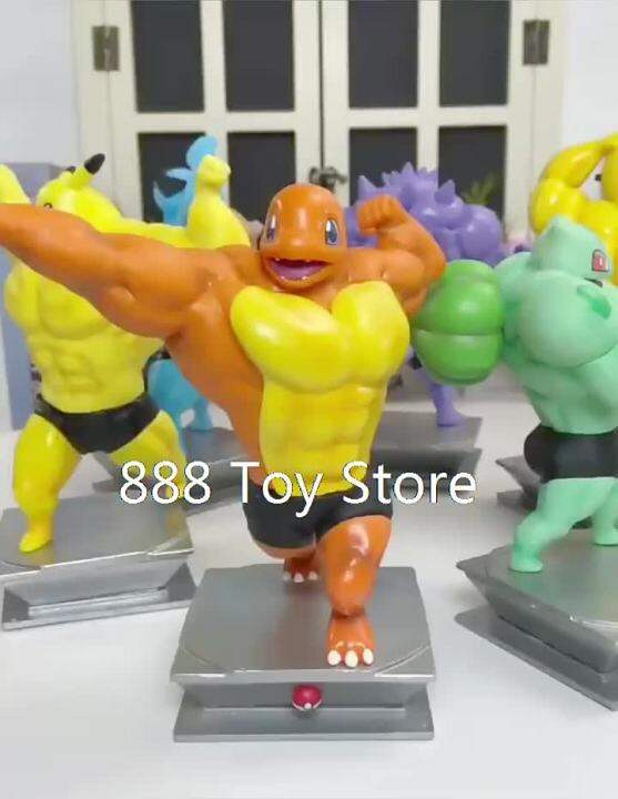 อะนิเมะ Pokemon Muscle Man Action Figure Charmande Gengar Squirtle เพาะ ...