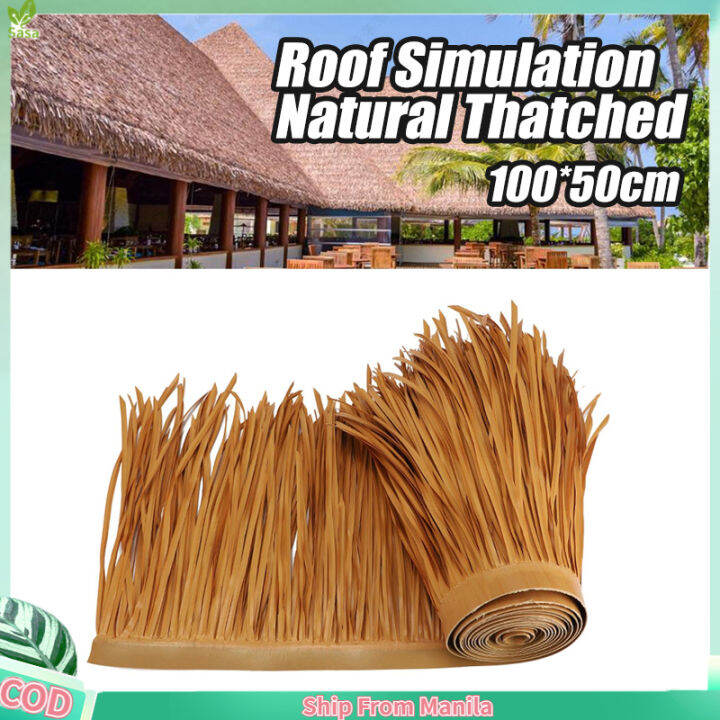 【Sasa】100x50cm For Outdoor Roof Simulation Natural Thatched Straw ...