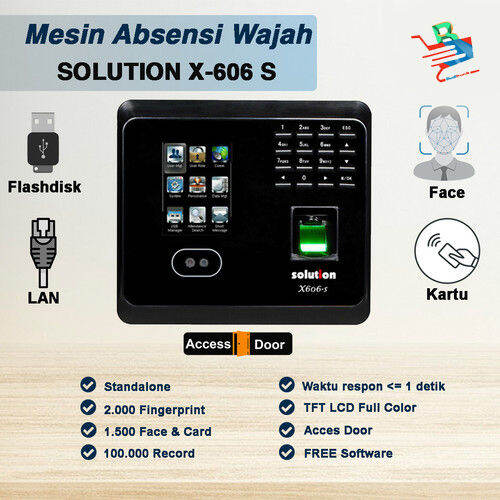 Solution Finger Print X606-S RfId Face Wajah / MESIN ABSEN Solution ...