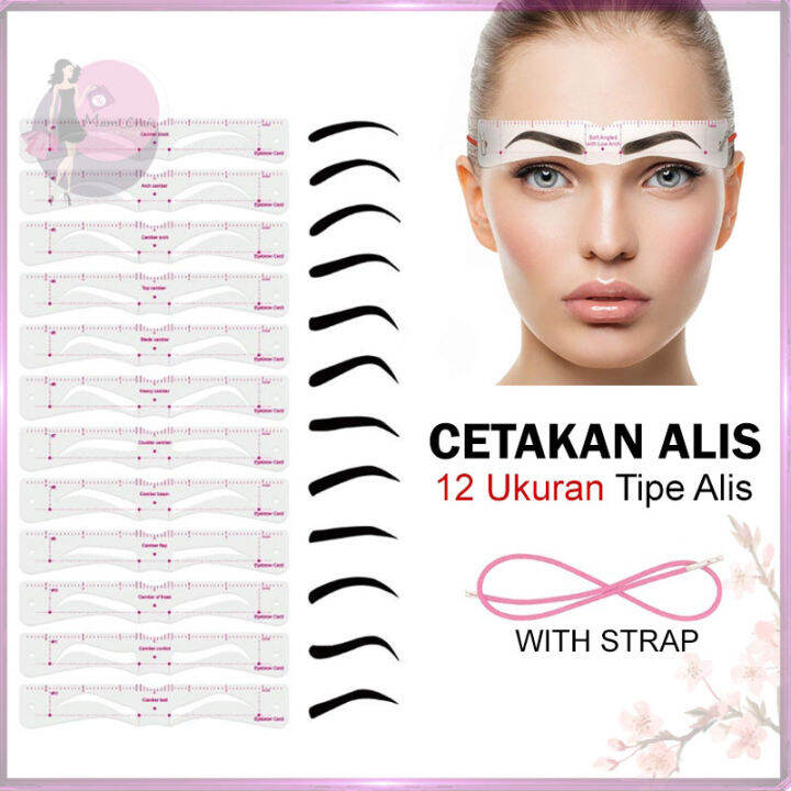 Cetakan Alis Tali Paket Lengkap 12pcs Model Alis / Eyebrow Ruler Stencil | Lazada Indonesia