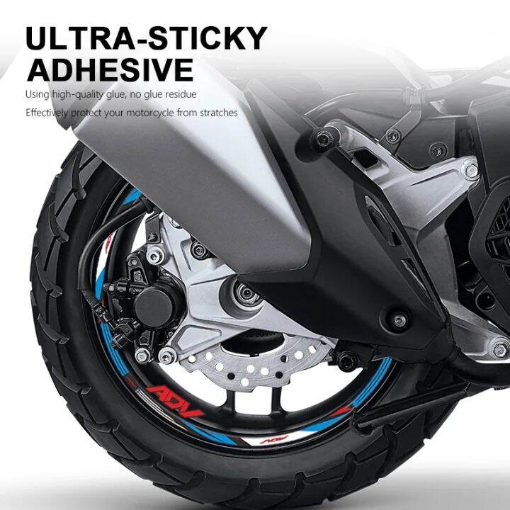 Motorcycle Wheel Sticker Waterproof Rim Stripe Hub Decal ADV 150 160 ...