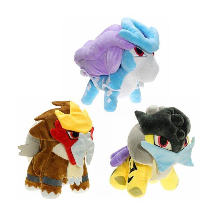 20-30CM Pokemon Cartoon Raikou Suicune Entei Soft Stuffed Plush Toys ...