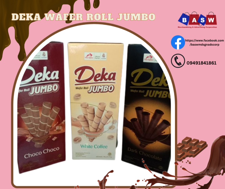 DEKA WAFER DARK CHOCOLATE AND WHITE COFFEE WAFER ROLL BUNDLE | Lazada PH