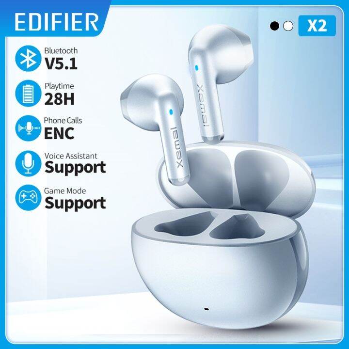 【ร้อน】 Edifier X2หูฟังไร้สายที่แท้จริงหูฟังบลูทูธ BT5.1ไดรเวอร์13มม. ...