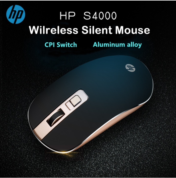 MGALL Original HP S4000 Silent Wireless Mouse Black Red Business Office ...