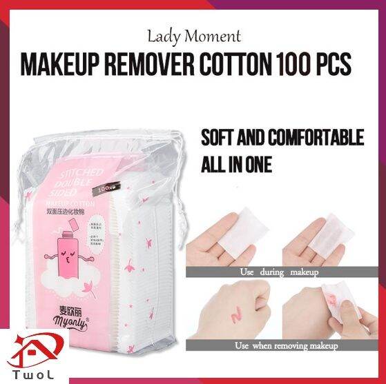 TwoL Cotton Pads Cotton Pads Cosmetic Facial Eye Makeup Remover Pads Square Cotton Puff Double ...