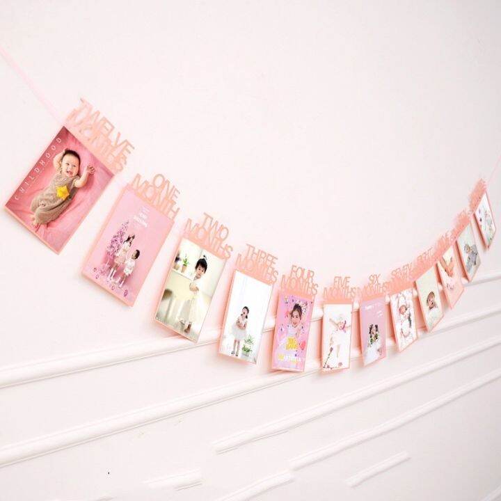 MJK Photo banner 1-12 months banderitas frame for 5R picture for party ...