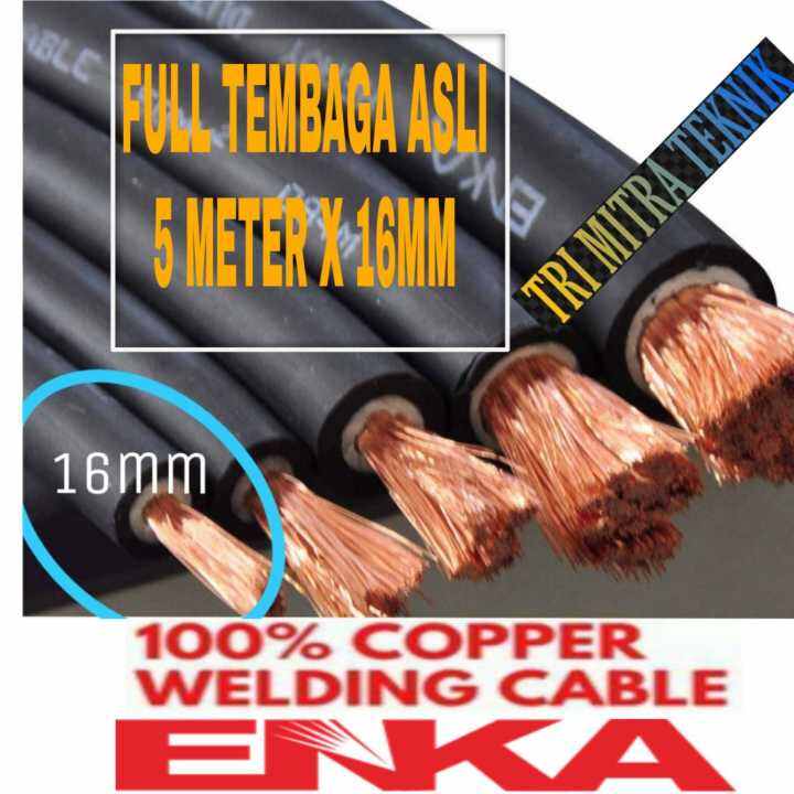 [ HARGA PER 5 METER ] Kabel Las Full Tembaga Asli Welding Cable ENKA ...
