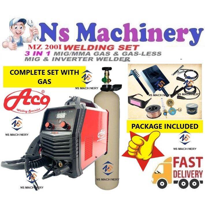 Aco Mig Mz200i 3in1 Mig Gas Welding Machine + MMA Inverter Welder/MIG ...