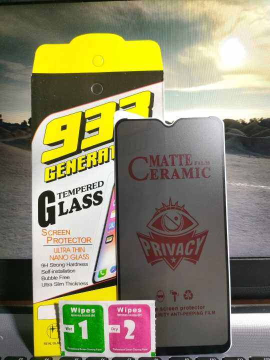 Tempered Glass Ceramic Matte Anti Spy, Anti Pecah, Anti Minyak Oppo A12 ...