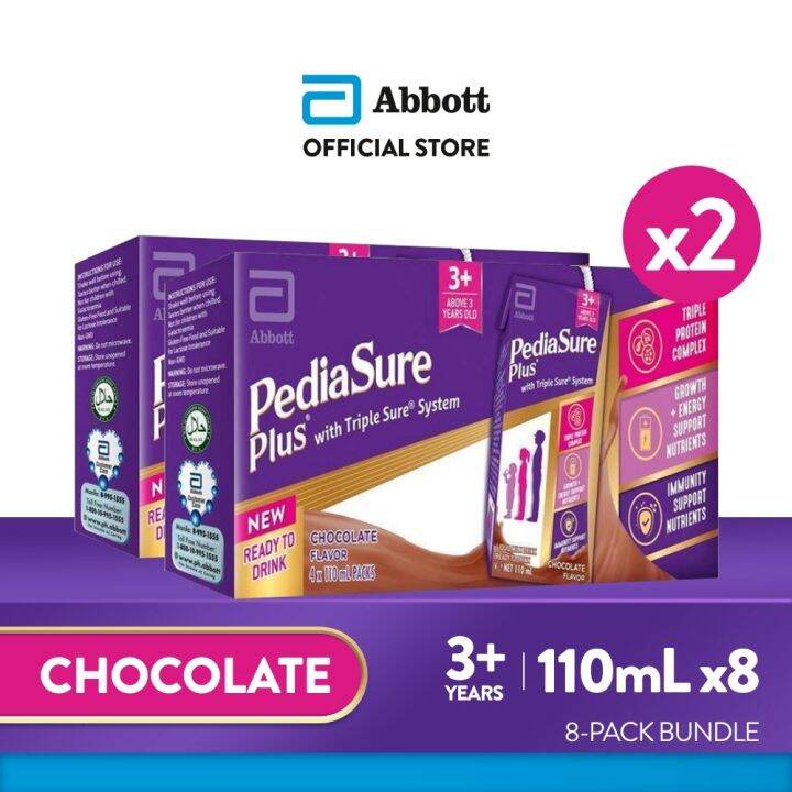 AJDL sellshuangi Pediasure Plus Ready to Drink Choco 110ML x 4 For Kids ...