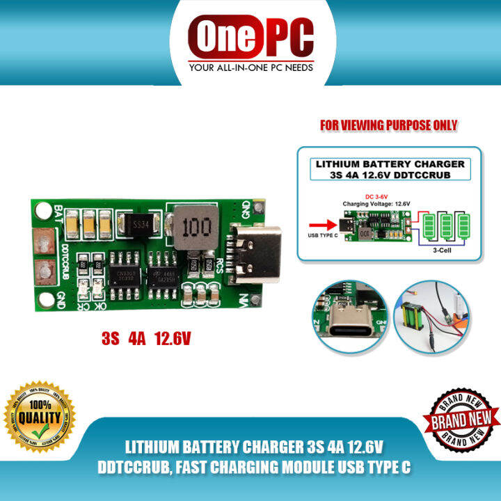 LITHIUM BATTERY CHARGER 3S 4A 12.6V DDTCCRUB, FAST CHARGING MODULE USB TYPE C | Lazada PH