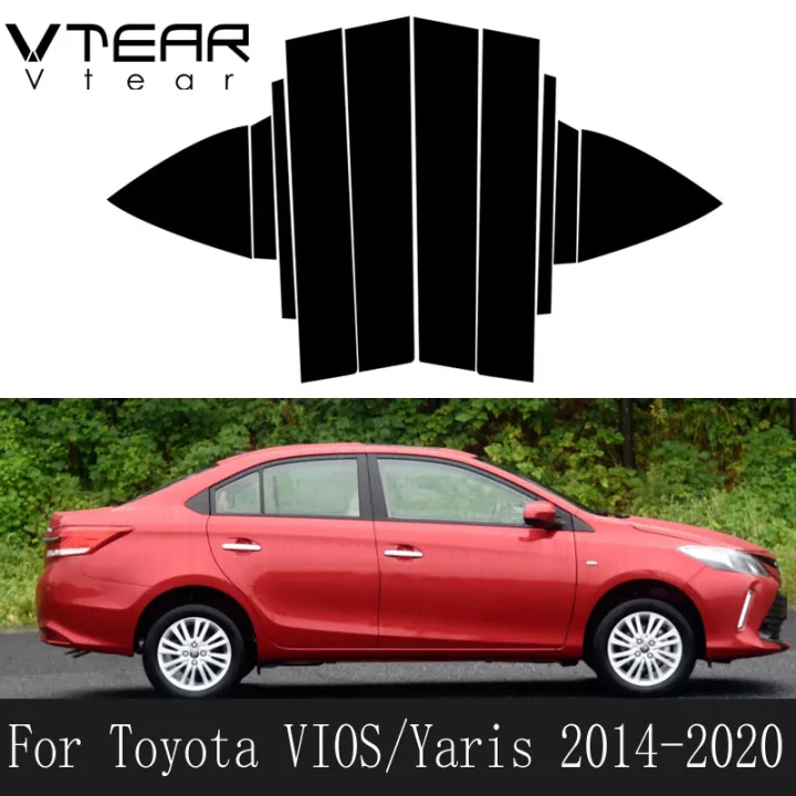 Vtear For Toyota VIOS 2014-2020 window stickers center pillars strip ...