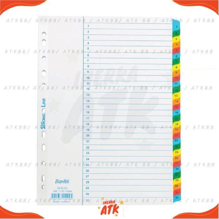 Bantex Strongline Indexes A4 1-31 (31 Pages) #6242 Pembatas File ...