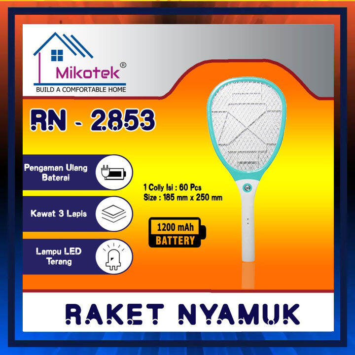 Raket Nyamuk Listrik Type 2853 Dapat DiCas dan Digunakan Senter - Raket ...