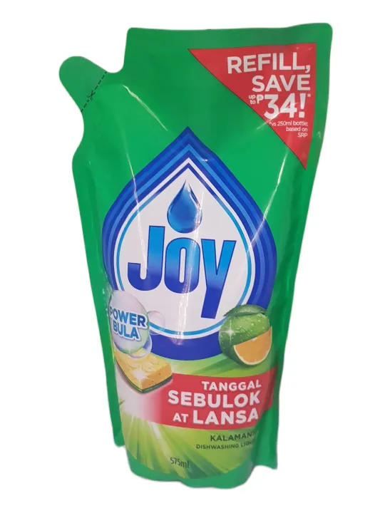 JOY Concentrate Dishwashing Liquid (Refill Pouch) - Kalamansi Scent (pack of 1 Refill Pouch x ...