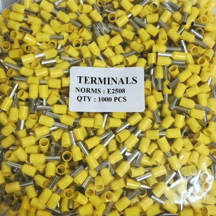 100PCS E2508 Tube insulating terminals AWG 14 Insulated Cable Wire 2 ...