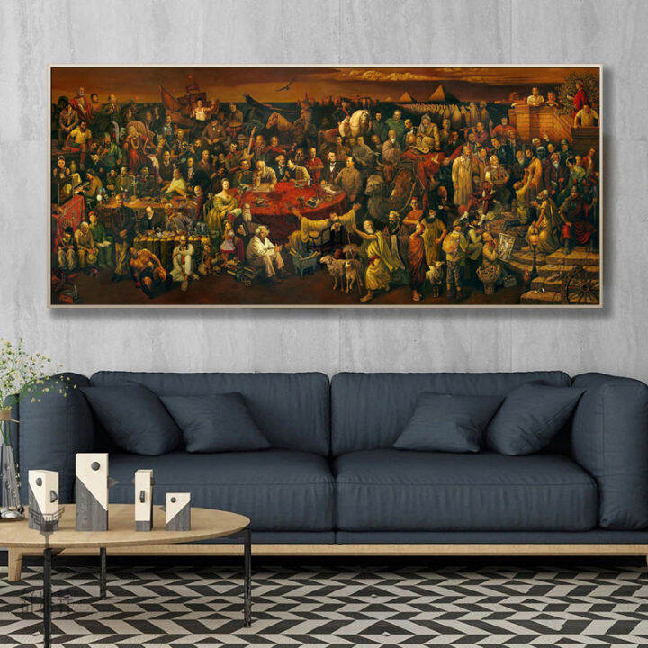 RELIABLI ART Famous Artwork Canvas Painting Discussing Divine Comedy ...