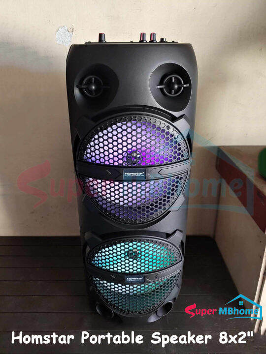 HOMSTAR Portable Bluetooth Speaker 8x2"(INCH) (#HTS-8802) | Lazada PH