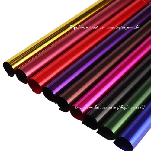 (20PCS) METALLIC GOLD SHINING Waterproof Flower Wrapping Paper Bouquet ...