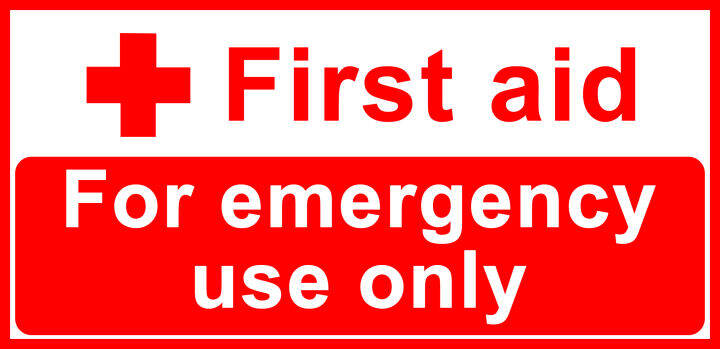 SIGN FIRST AID FOR EMERGENCY USE ONLY SIGNAGE PVC TYPE WATERPROOF AND ...